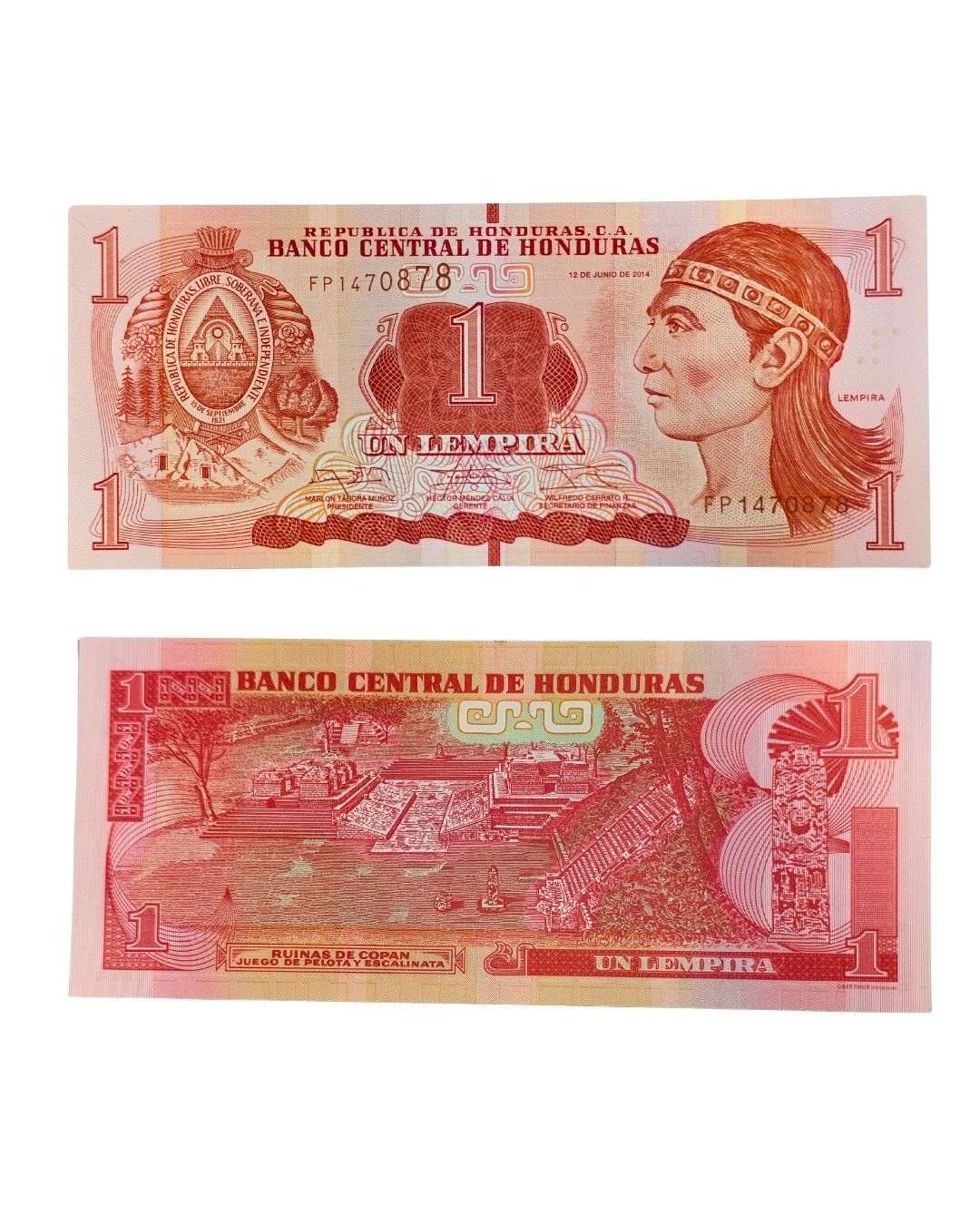 Cédula Honduras 1 Lempira 2014 - FE - KMV Numismatics